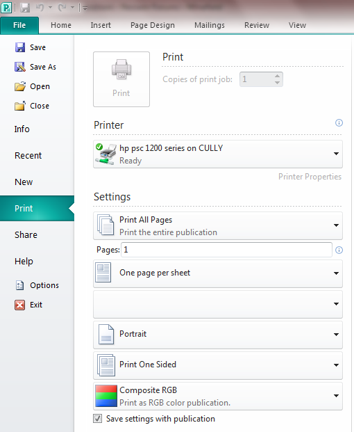 Can't print on Publisher 2010 - Software Discussion & Support - Neowin