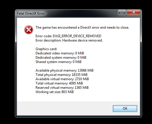 Video Card Error - Hardware Hangout - Neowin