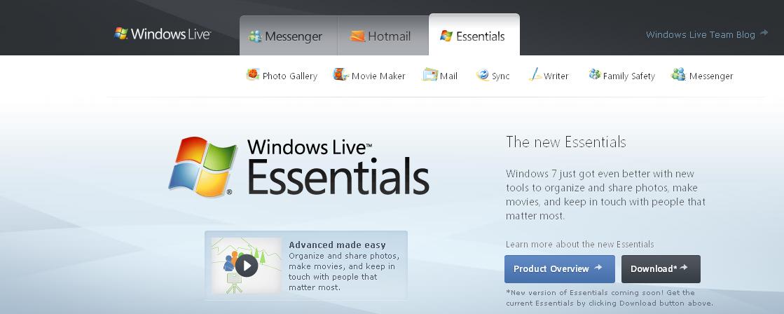 Windows Live Essentials announced - Back Page News - Neowin