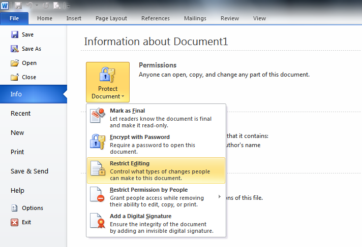 How to prevent user from editing a document - Software Discussion ...