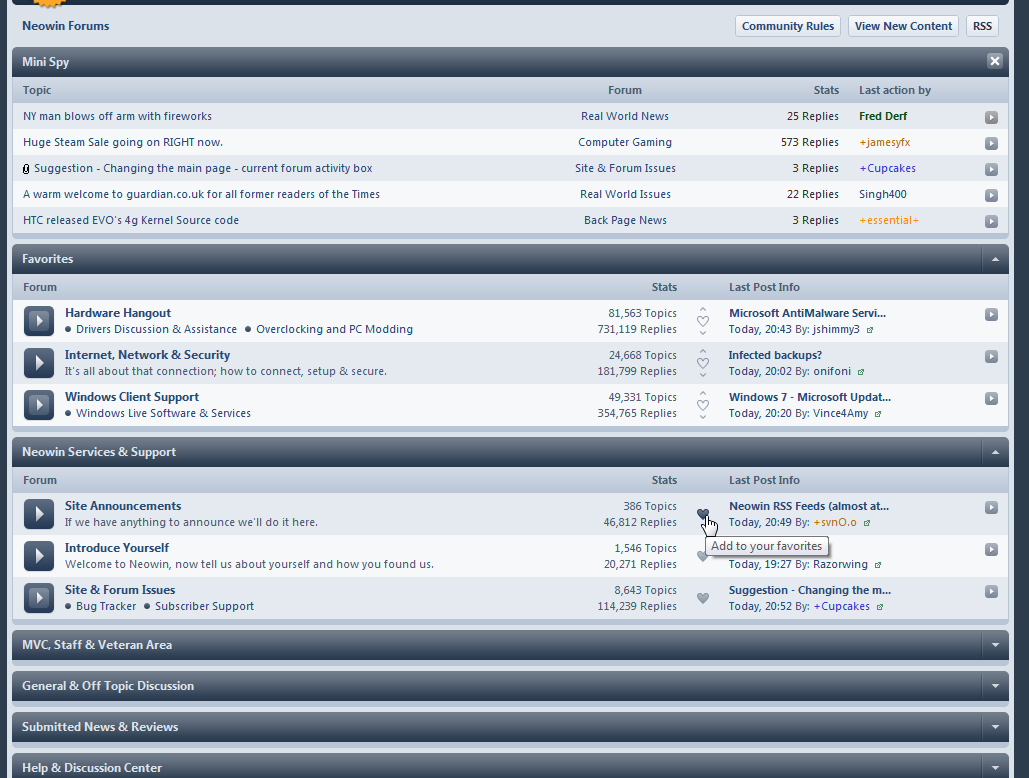 Suggestion - Changing the main page - current forum activity box - Site ...