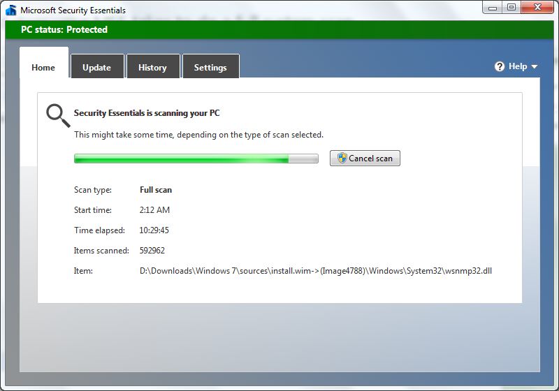 How fast does your MSE takes to do a full system scan. - Microsoft ...