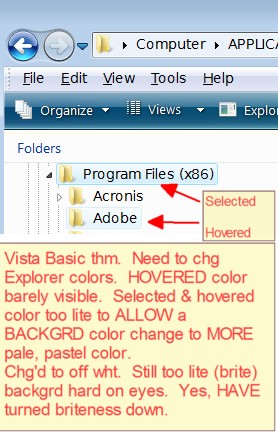 How to change Vista Explorer Selected & hovered colors? - Microsoft ...