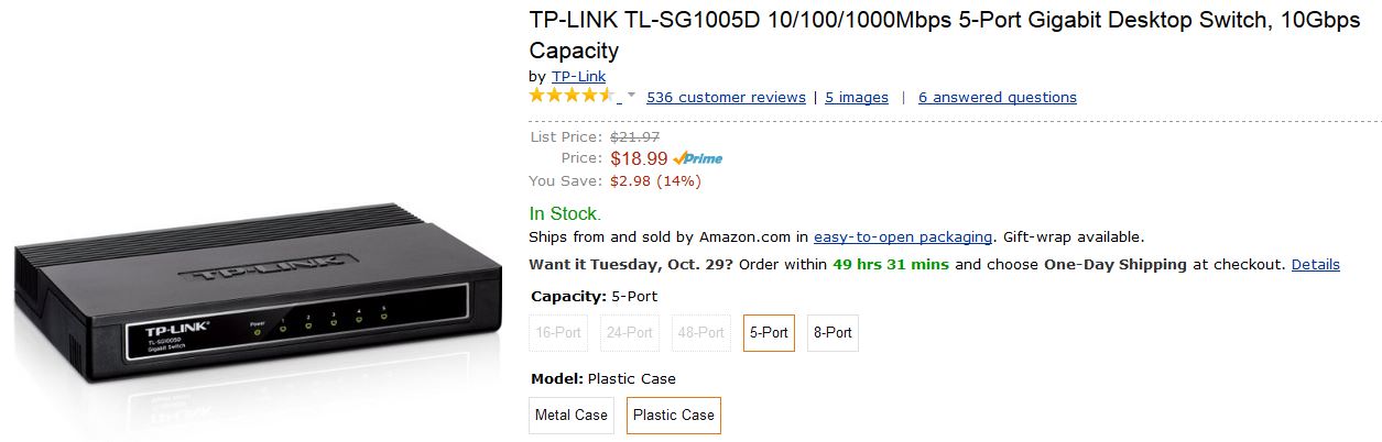 Cheapest 1000 Mbps 4 port network switch? - Smart Home, Network ...