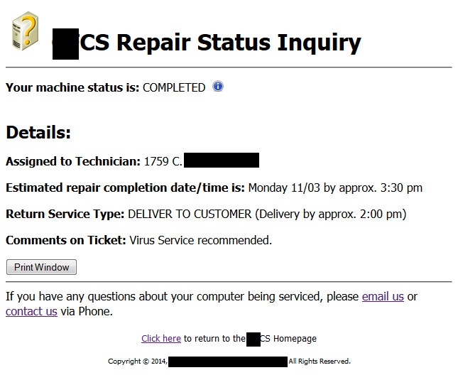 Repair Status script for PC Repair shops - Web Design & Development ...