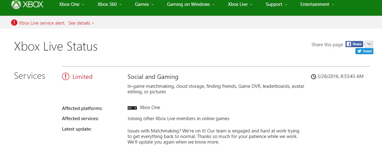 xbox live services down,limited 3/28/2016 - Gamers' Hangout - Neowin