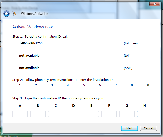 Activating Windows by SMS - Microsoft (Windows) - Neowin