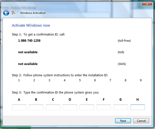 Activating Windows by SMS - Microsoft (Windows) - Neowin