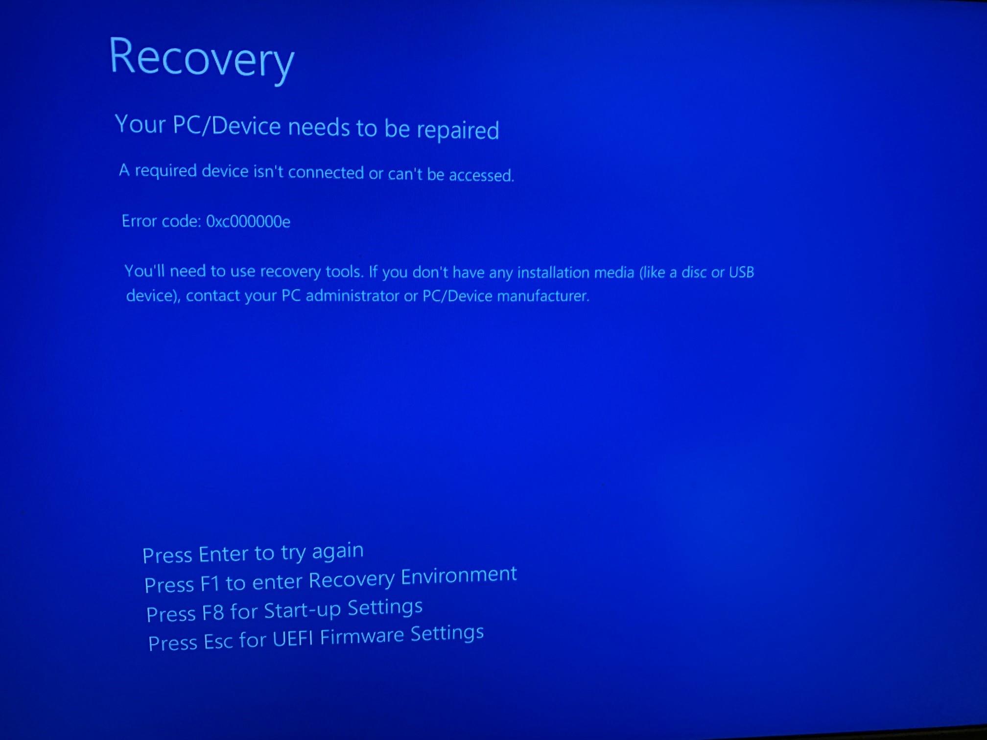 HELP: Troubleshooting needed / A required device isn't connected or can ...