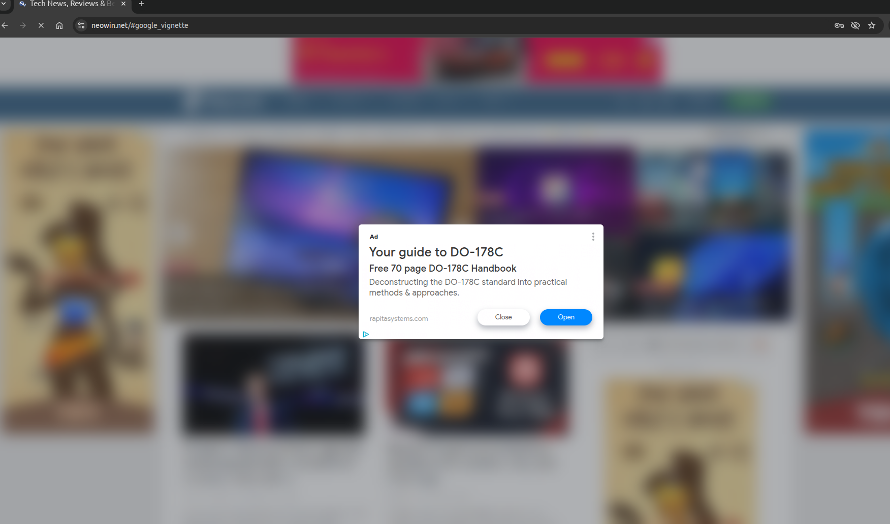 Clicking on any link on the homepage throws a full screen ad instead of ...