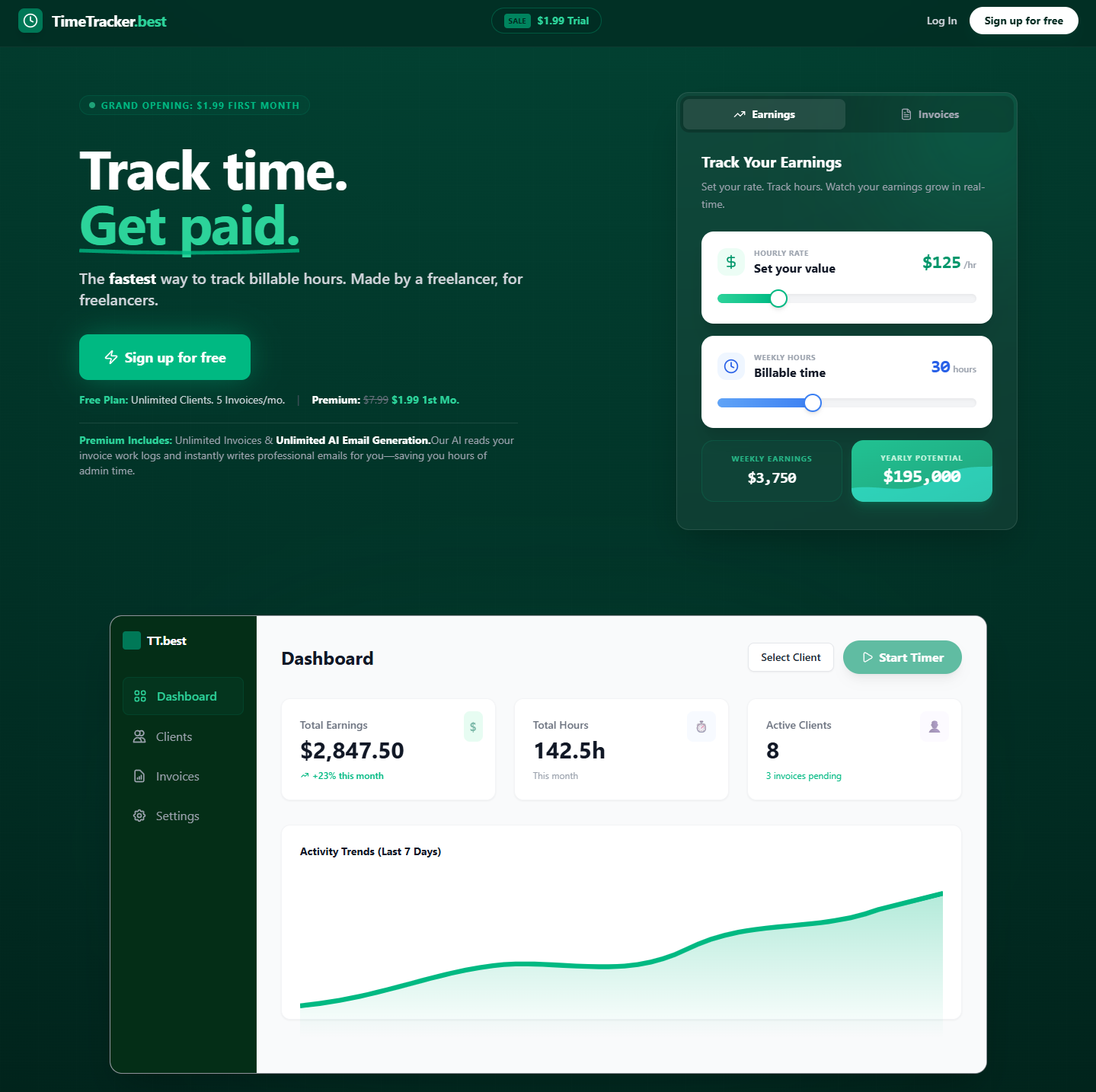 I built a Toggle alternative for freelancers – Beautiful UI + Gemini 2. ...