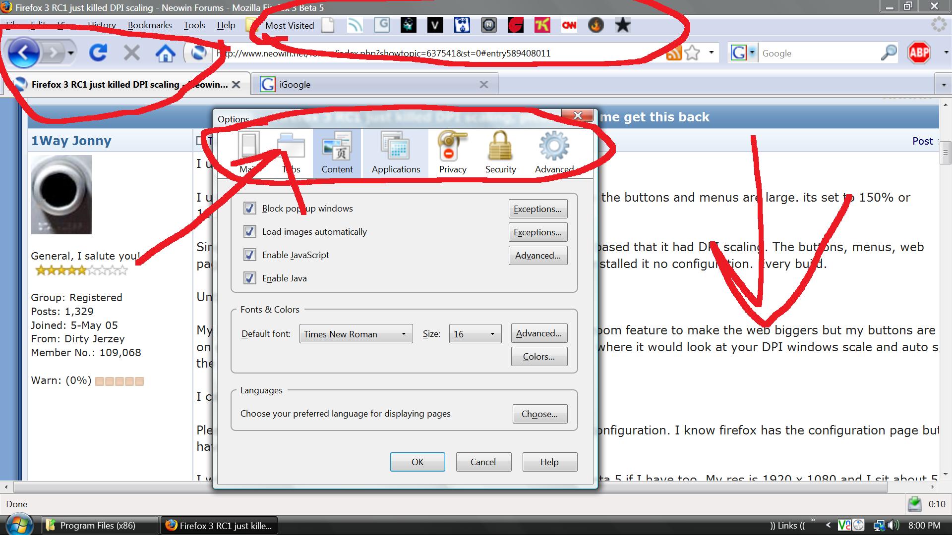 Firefox 3 RC1 just killed DPI scaling - Web Browser Discussion & Support - Neowin