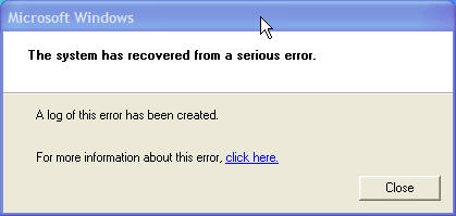 Serious Error Log - Microsoft (Windows) - Neowin