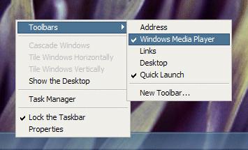WMP9 Taskbar Toolbar Option Gone - Microsoft (Windows) - Neowin