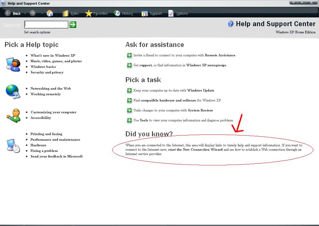 Help and Support doesn't recognize my Internet - Microsoft (Windows ...