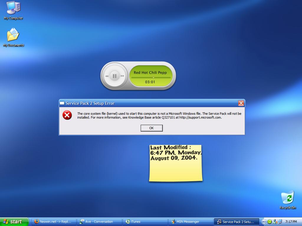 Problem installing XP SP2... - Microsoft (Windows) - Neowin