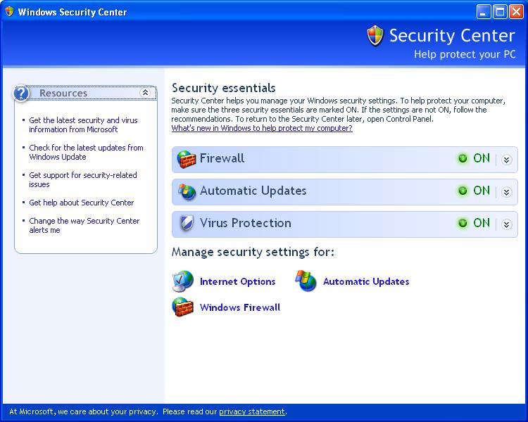 The Security Center..... - Microsoft (Windows) - Neowin
