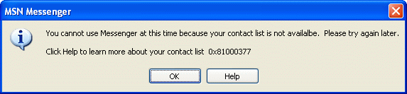 Spelling Mistake in MSN Messenger 6.x Error! - Software Discussion ...