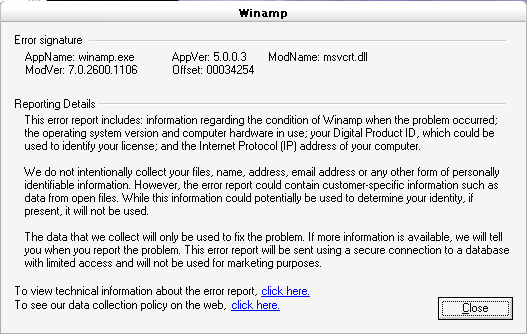 Winamp Error - Software Discussion & Support - Neowin