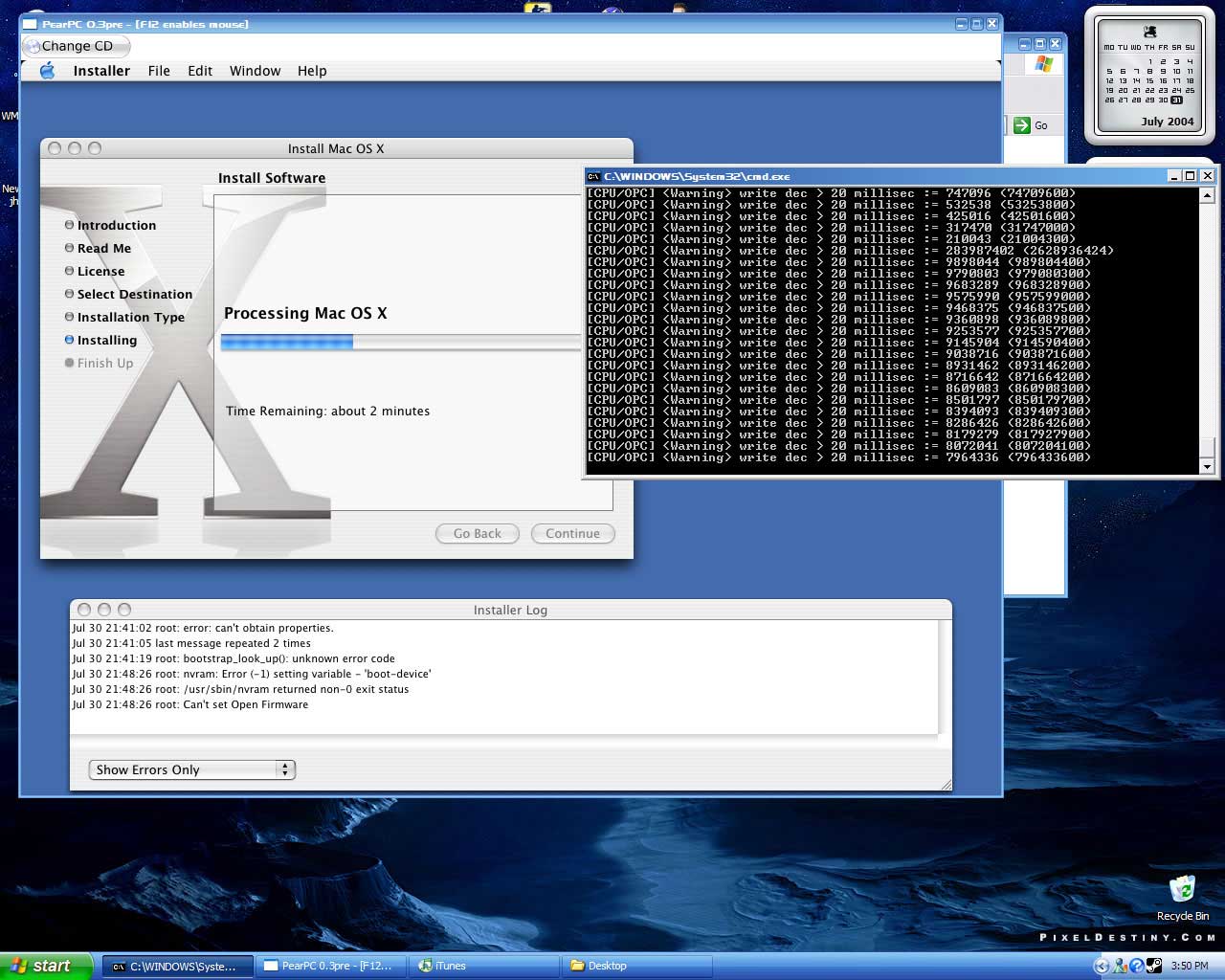 PearPC: Mac OSX installation problem - Software Discussion & Support ...