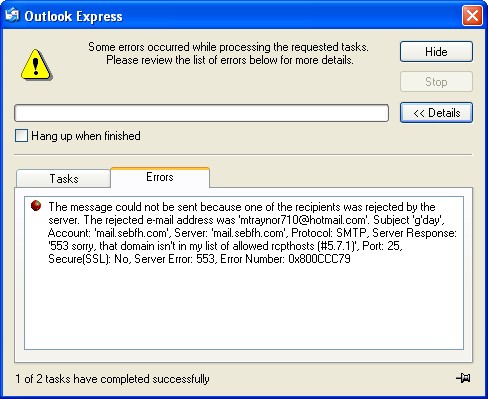 "error 553" in Outlook Express - Software Discussion & Support - Neowin