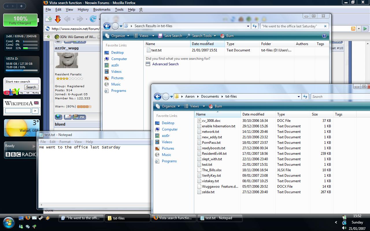 Vista search function - Microsoft (Windows) - Neowin