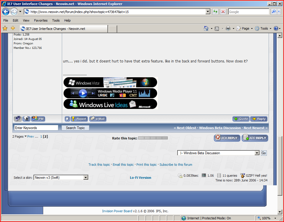 IE7 User Interface Changes - The Fast Ring (Insider Previews) - Neowin