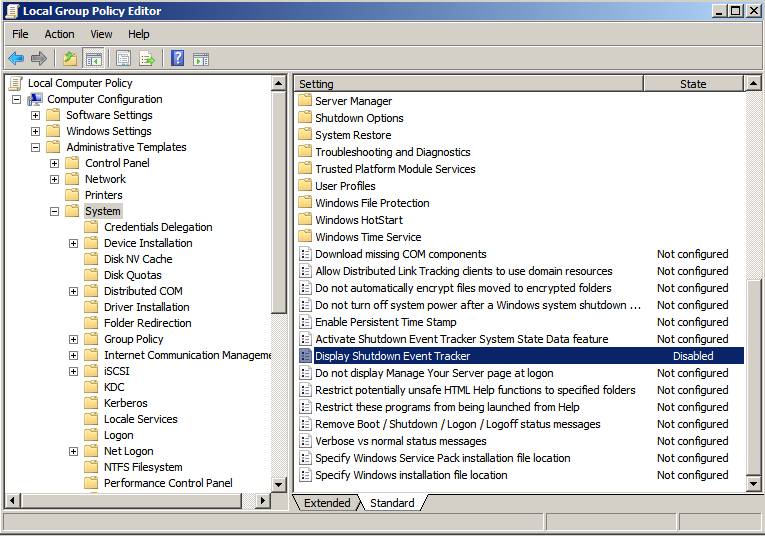 Turn off "Display Shutdown Event Tracker" - Microsoft (Windows) - Neowin