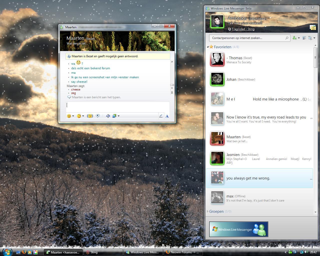 Nice conversation window touch in Messenger 2009 - Microsoft (Windows ...