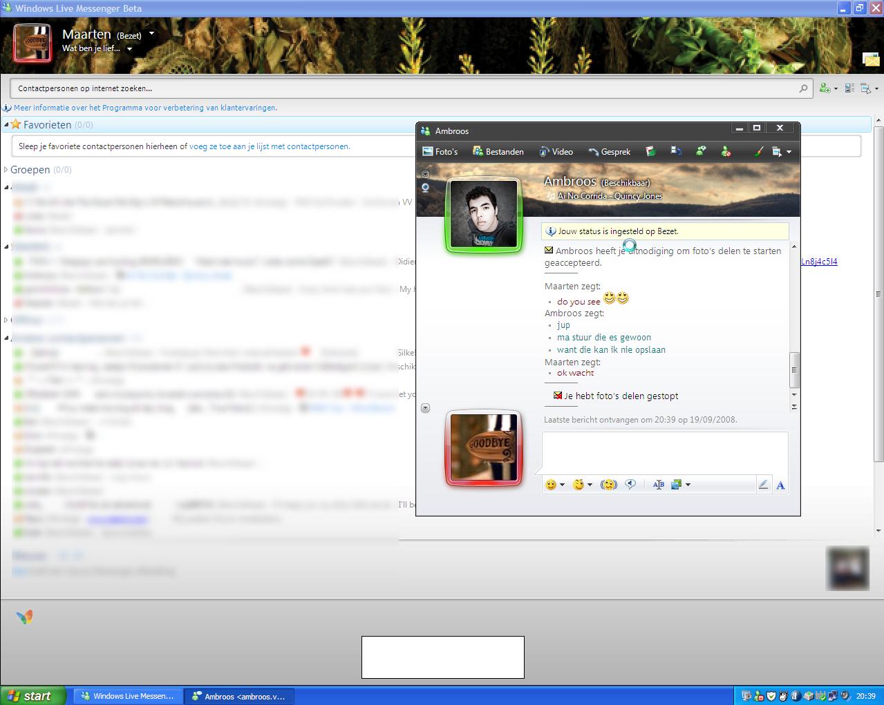 Nice conversation window touch in Messenger 2009 - Microsoft (Windows ...