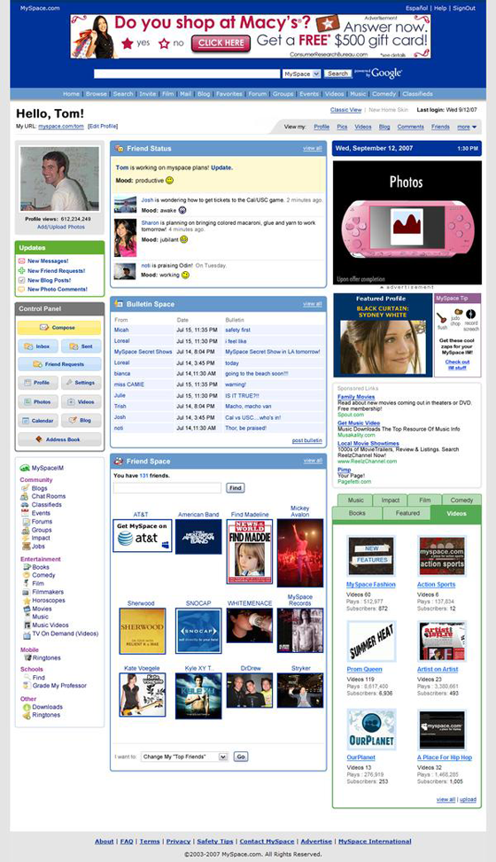Myspace to get new Homepage? - Back Page News - Neowin