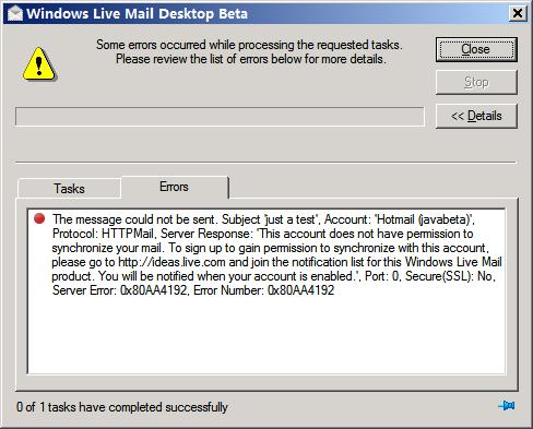 Can't send mail using live mail desktop - Microsoft (Windows) - Neowin
