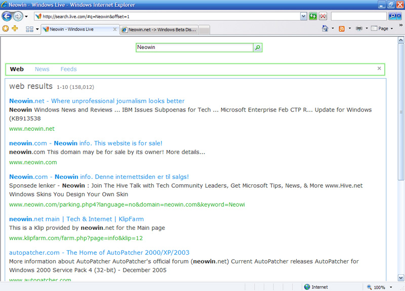 Windows Live Search is now Live! - The Fast Ring (Insider Previews ...