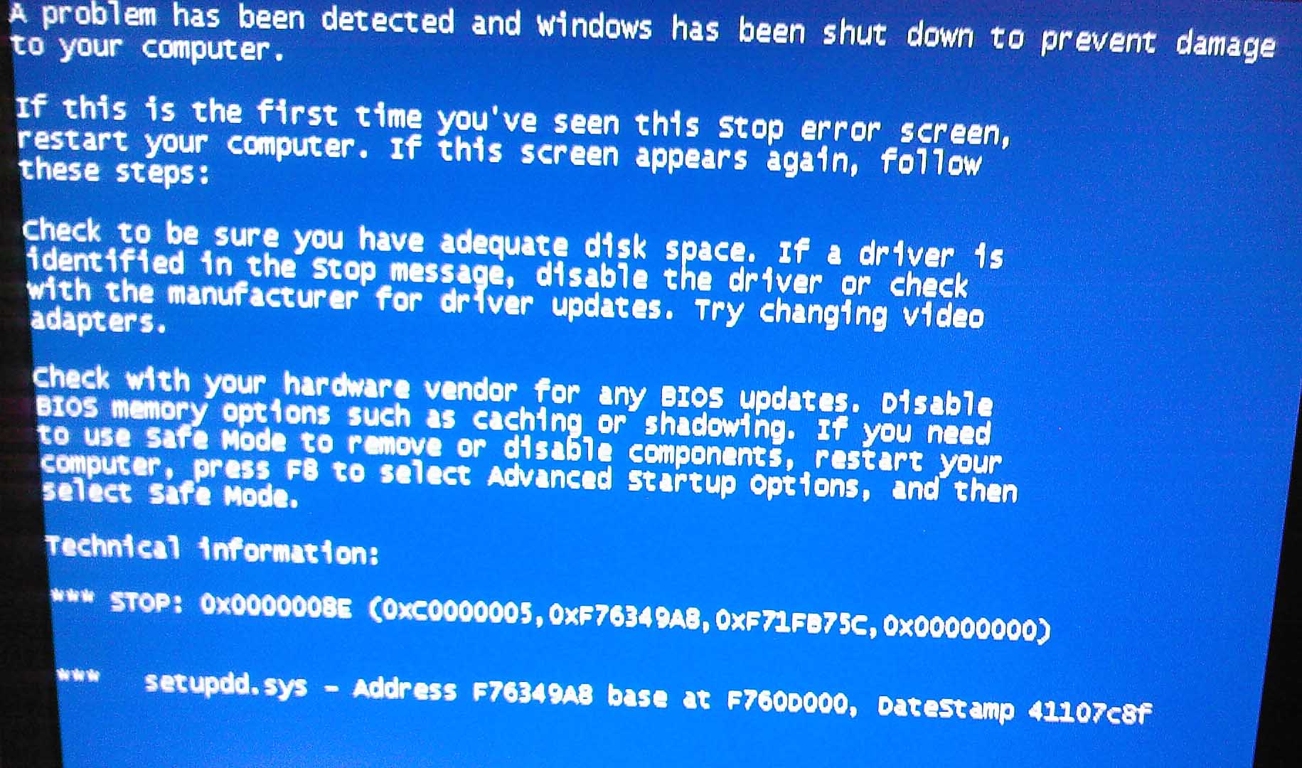 Bluescreen today .. don't know why :( - Hardware Hangout - Neowin