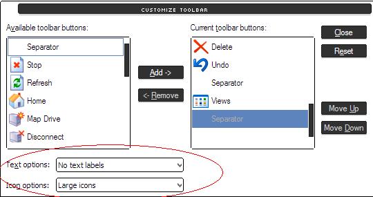 Toolbar icons and text - Tips, Tweaks & Customization - Neowin