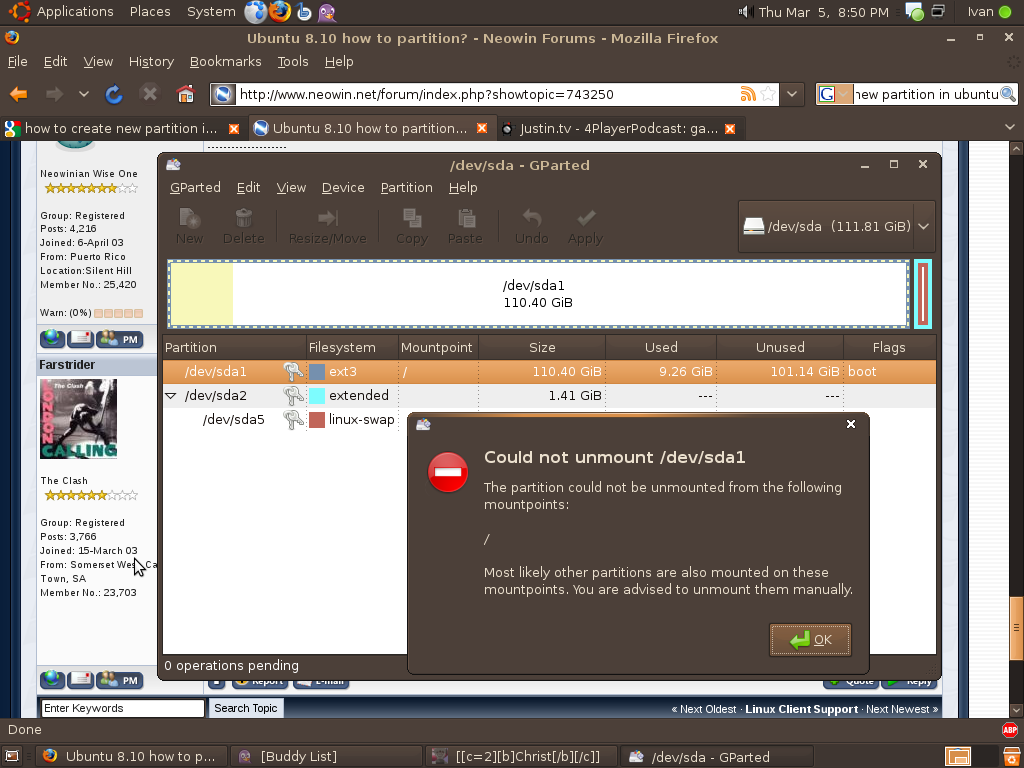 Ubuntu 8.10 how to partition? - Linux - Neowin