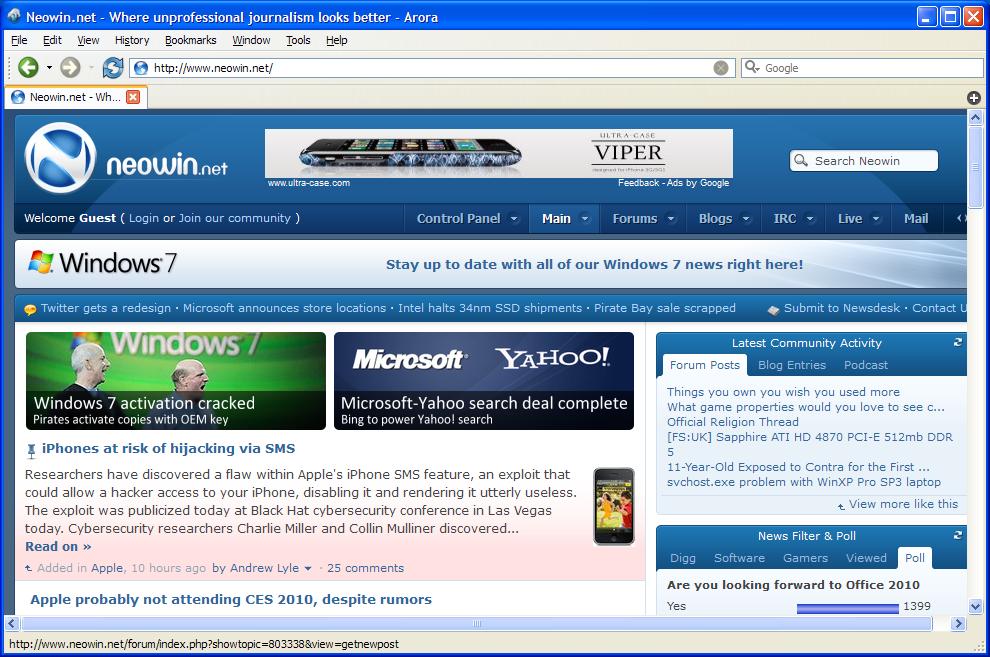 Arora (multiplatform) Webkit browser - Web Browser Discussion & Support ...