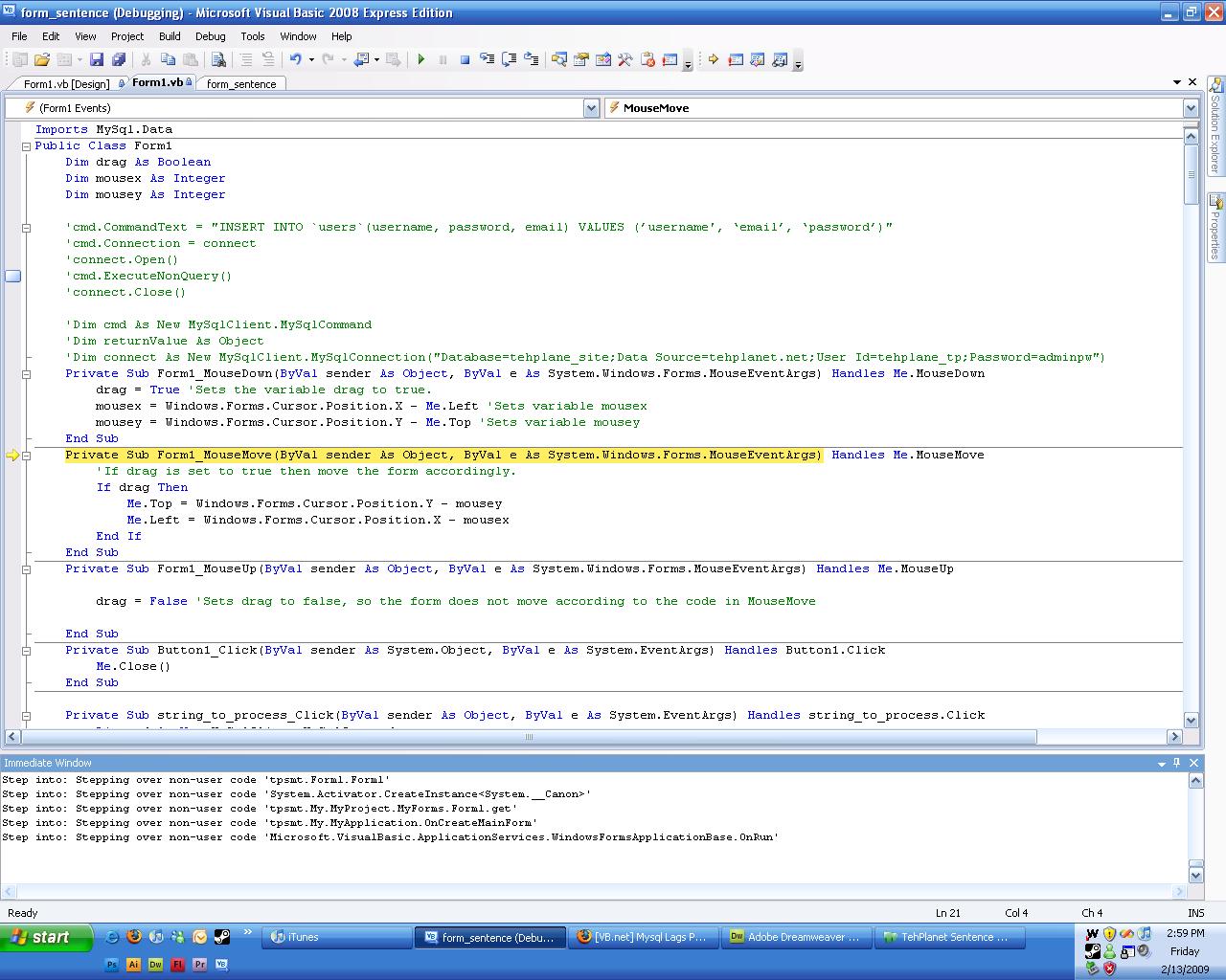 [VB.net] Mysql Lags Program - Programming (C#, C++, JAVA, VB, .NET etc.) - Neowin