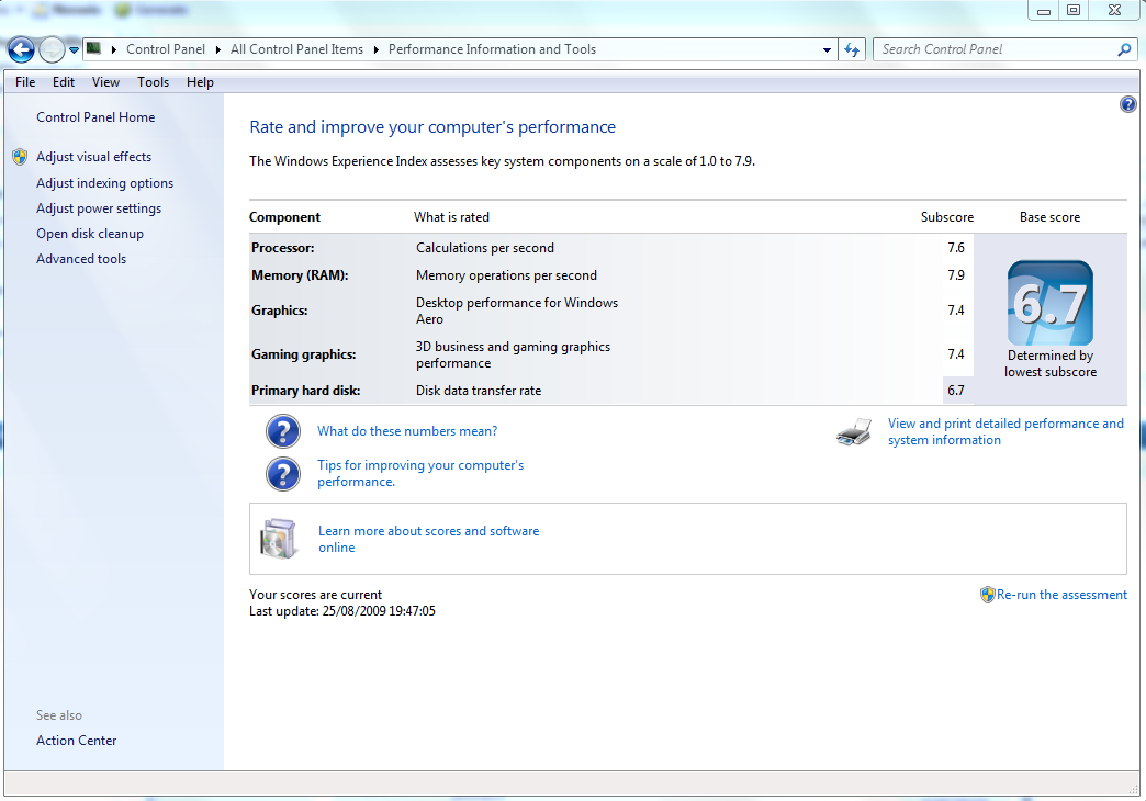 What is Your Windows 7 Windows Experience Index - The Fast Ring ...
