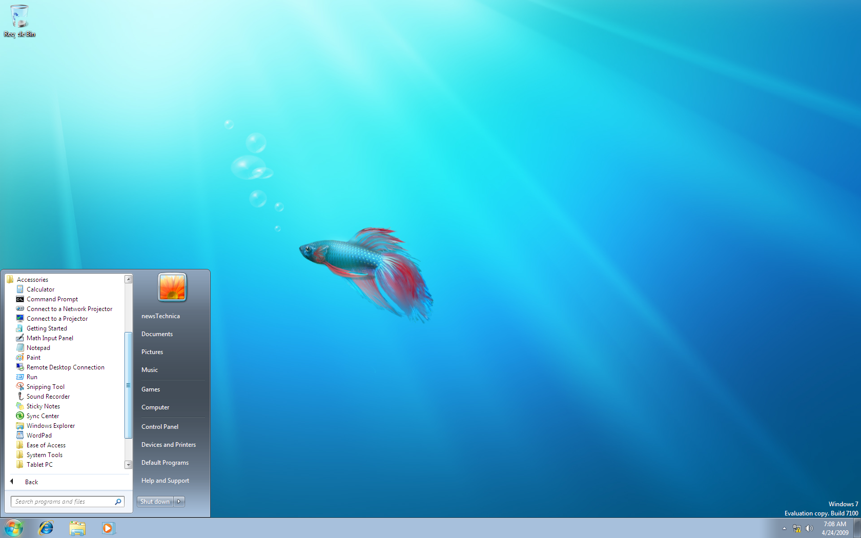 Windows Seven Release Candidate Build 7100 - The Fast Ring (Insider ...
