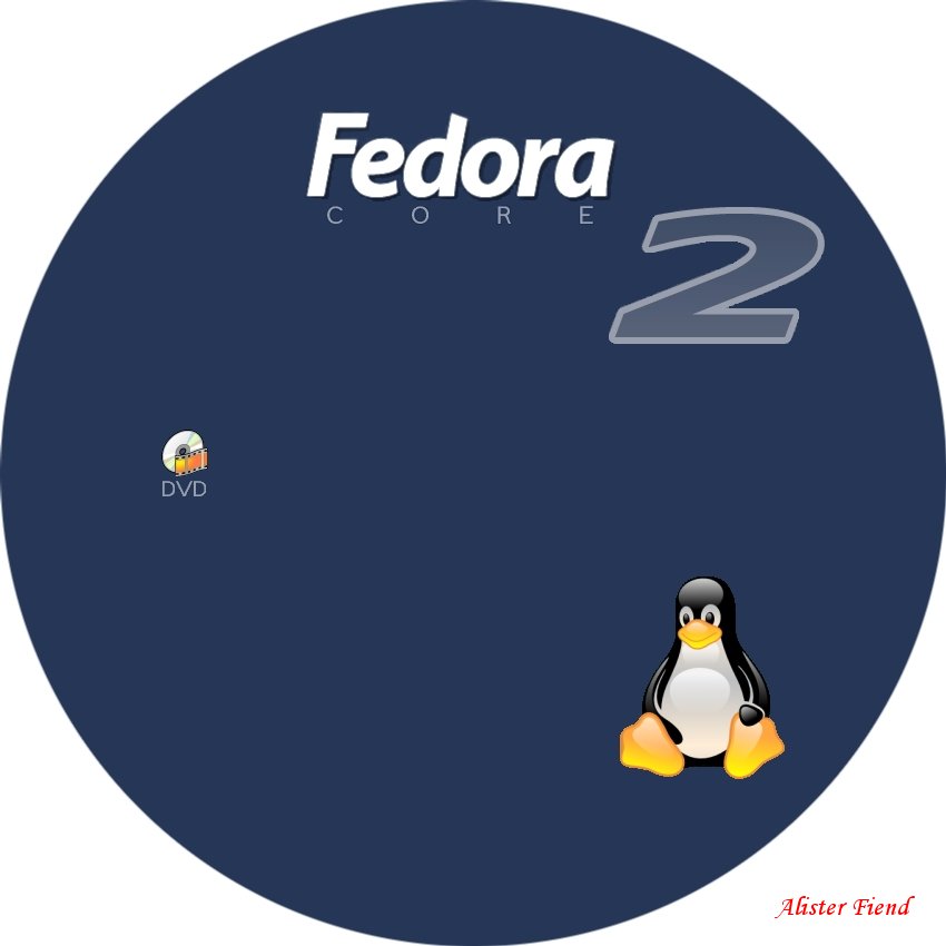 Fedora Core 2 DVD Disc label - Linux - Neowin