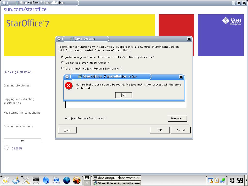 error installing StarOffice7 - Linux - Neowin
