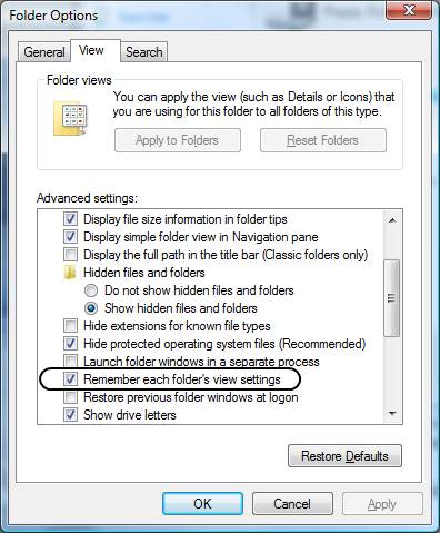 Vista and remembering folder and window sizes.. - Microsoft (Windows ...