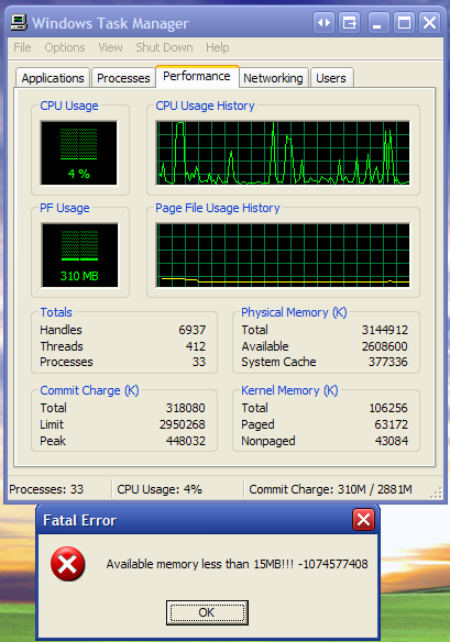 Too much memory? I get "not enough memory" error - Microsoft (Windows ...