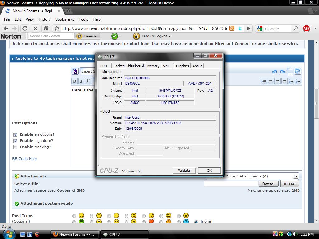 My task manager is not recodnizing 2GB but 512MB - Microsoft (Windows ...