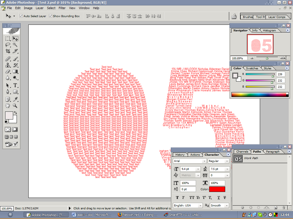 Text inside a shape in Photoshop - Web Design & Development - Neowin