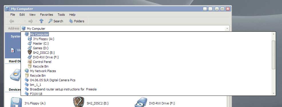 windows xp address bar bug (screenshots) - Microsoft (Windows) - Neowin