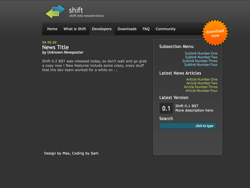 A sample Shift website design - Linux - Neowin