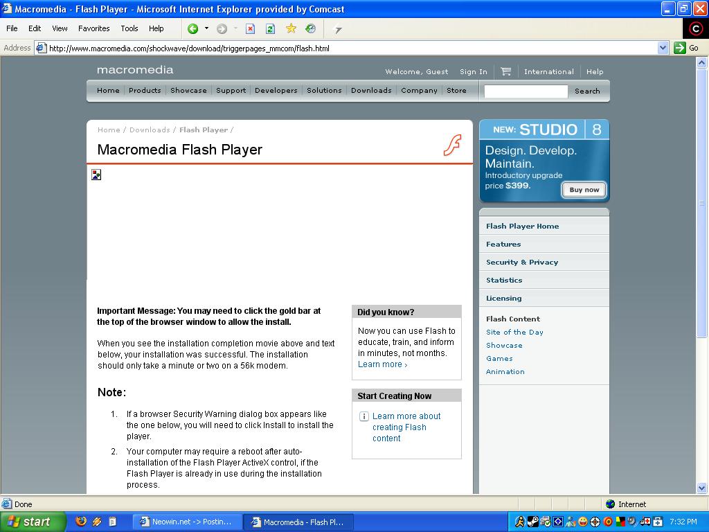 Flash Install Help - Web Browser Discussion & Support - Neowin