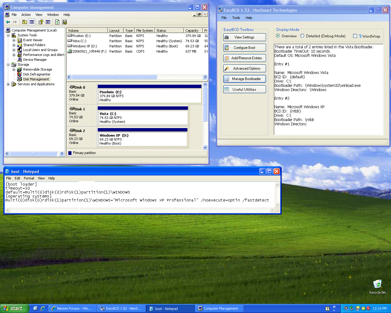 dual booting with vista and xp vista installed first - Microsoft ...